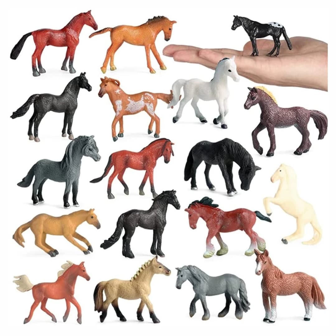 Horse Pony Miniature 18pcs Pet Animal Mini Figures Ponies Horses ...