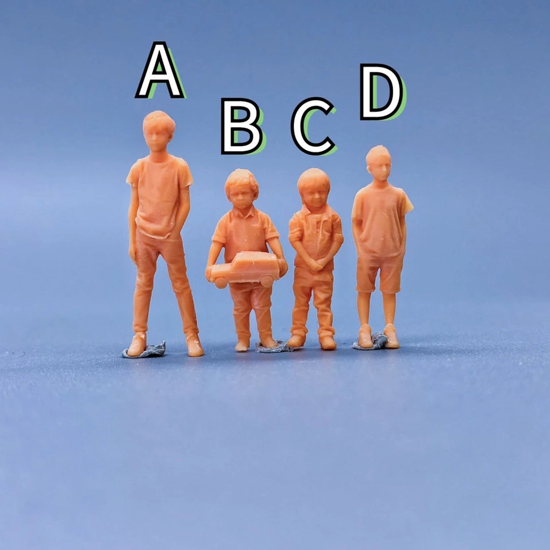 CHILDREN Miniature Scale Model Mini 1:64/50/43 Blank Unpainted Kids ...