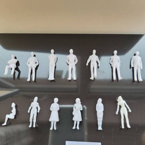 Blank People Miniature 1:50 36mm Scale Model 2-100pc Unpainted Figures ...