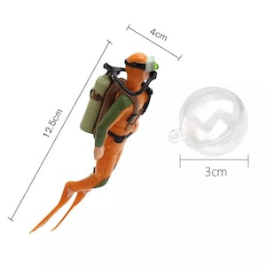 Scuba Diver Figure 13cm Ocean Diving People Miniature Model Bath Tank ...