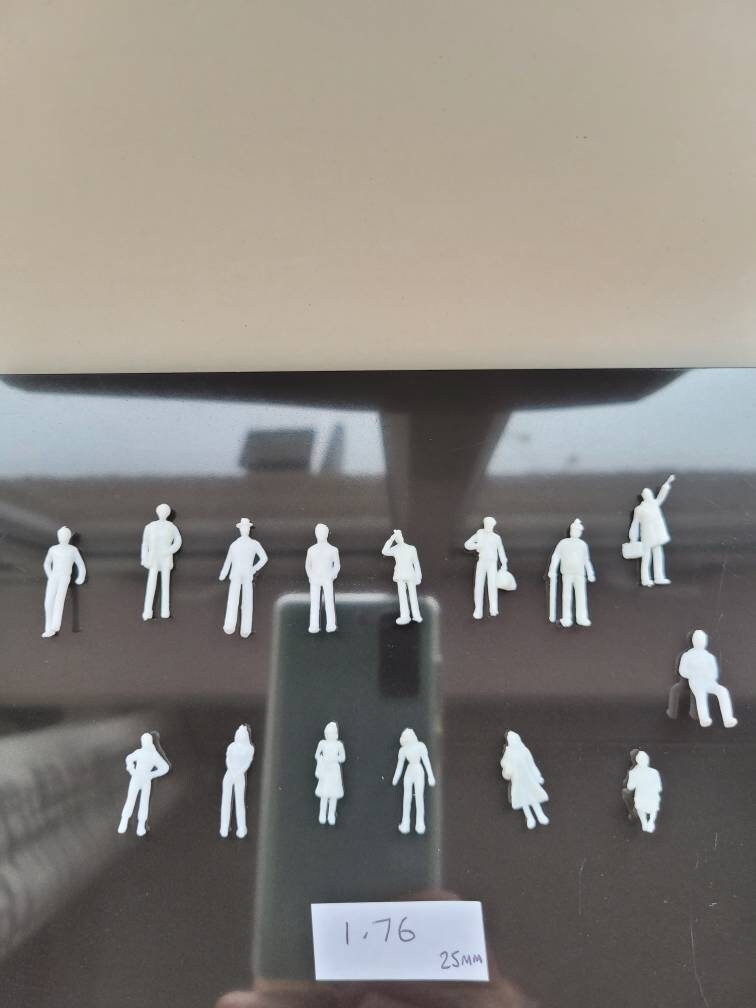 Unpainted Miniature People Figures: DIY Diorama Model (76mm, 36mm, 25mm ...