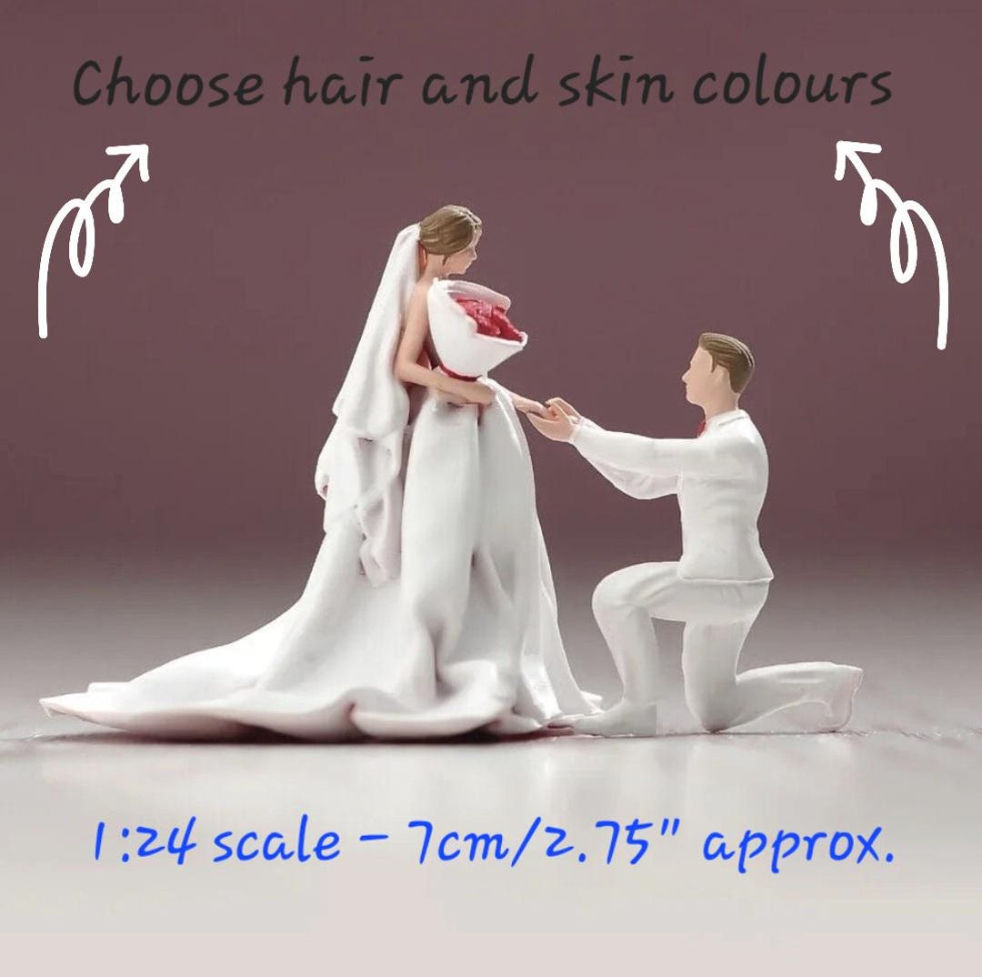 Personalised Wedding Cake Topper Bride and Groom Figures Holding Hands ...