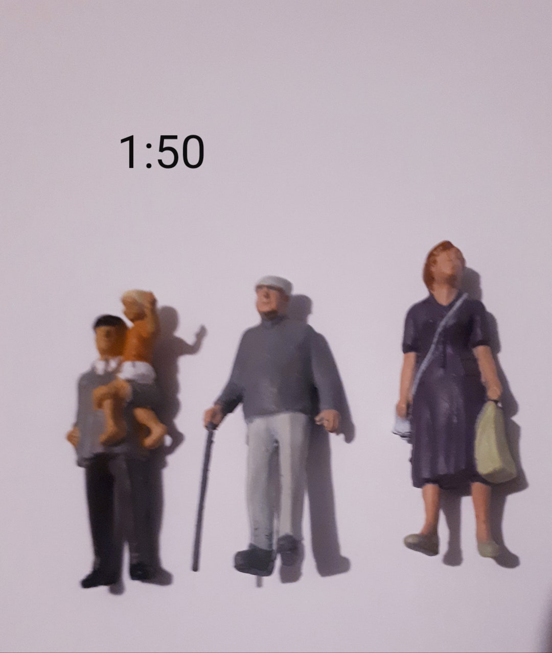 Elderly Old PEOPLE Miniature 1:43 O Size Scale Model Figure Grandad ...