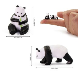 PANDA 1:87 Scale Figure 12/24pcs Jungle African Animals Pandas Bear Set ...