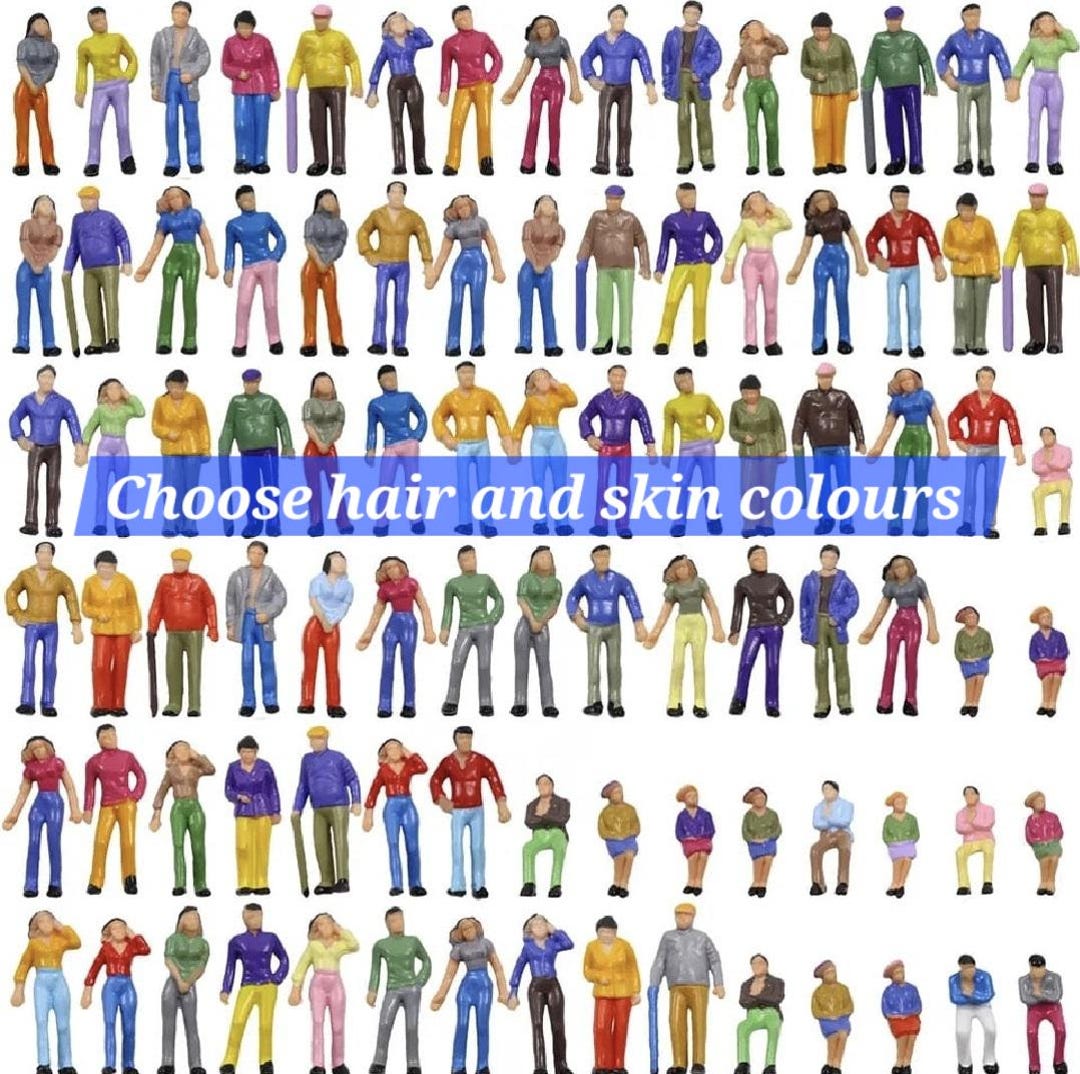 People Miniature Mini 24mm 2-50pc 1:75 OO Guage Scale Model Figures ...