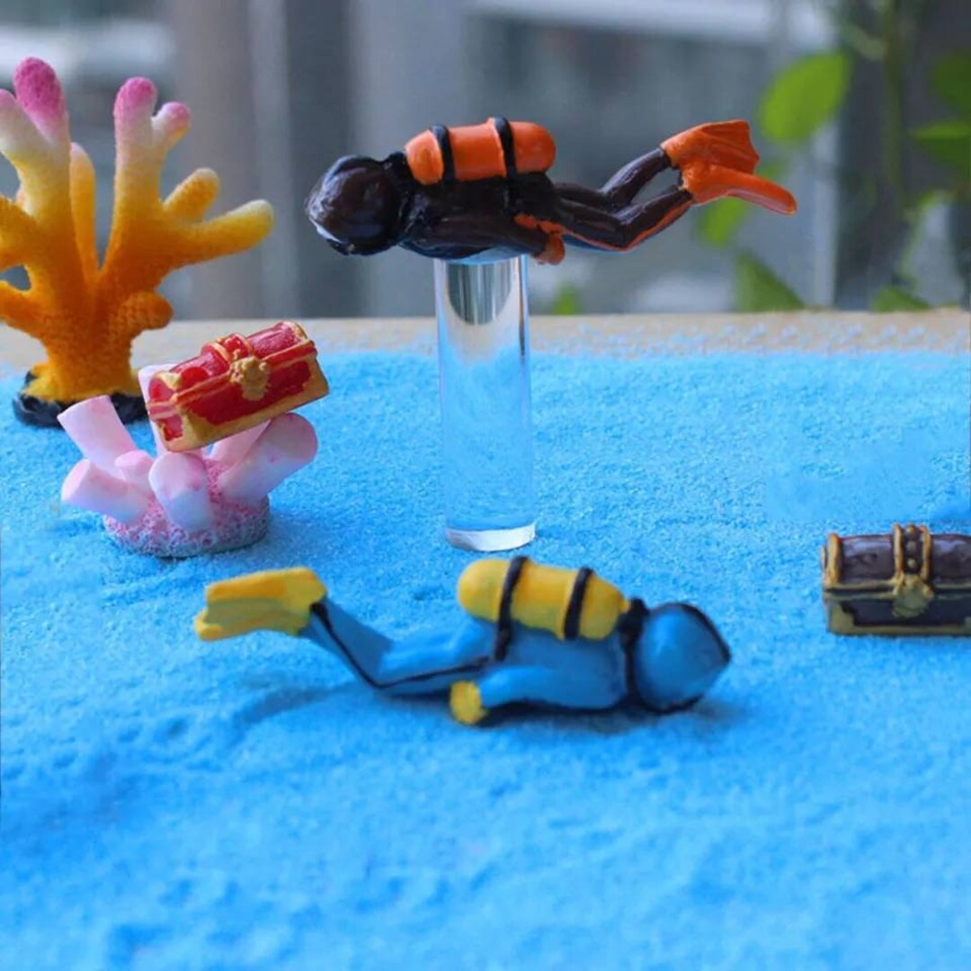 Scuba Diver Small 6.5cm Diving Miniature Little People Figure Ocean Sea ...