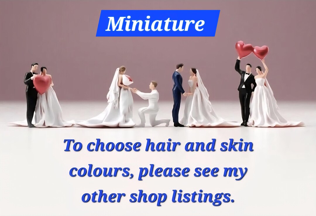 MINI Bride and Groom 1:87/64/43/24 Scale Model MINIATURE Figures ...