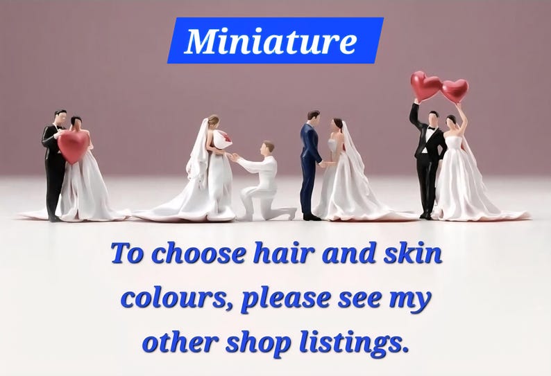 MINI Bride and Groom 1:87/64/43/24 Scale Model MINIATURE Figures ...