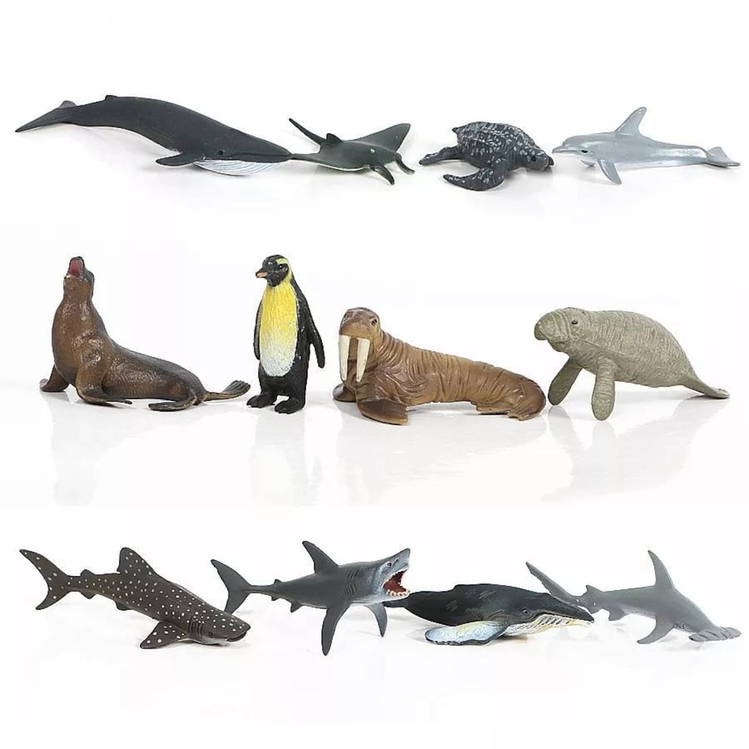 Marine Ocean Sealife Sea Lion Walrus Manatee Turtle Creature Miniature ...