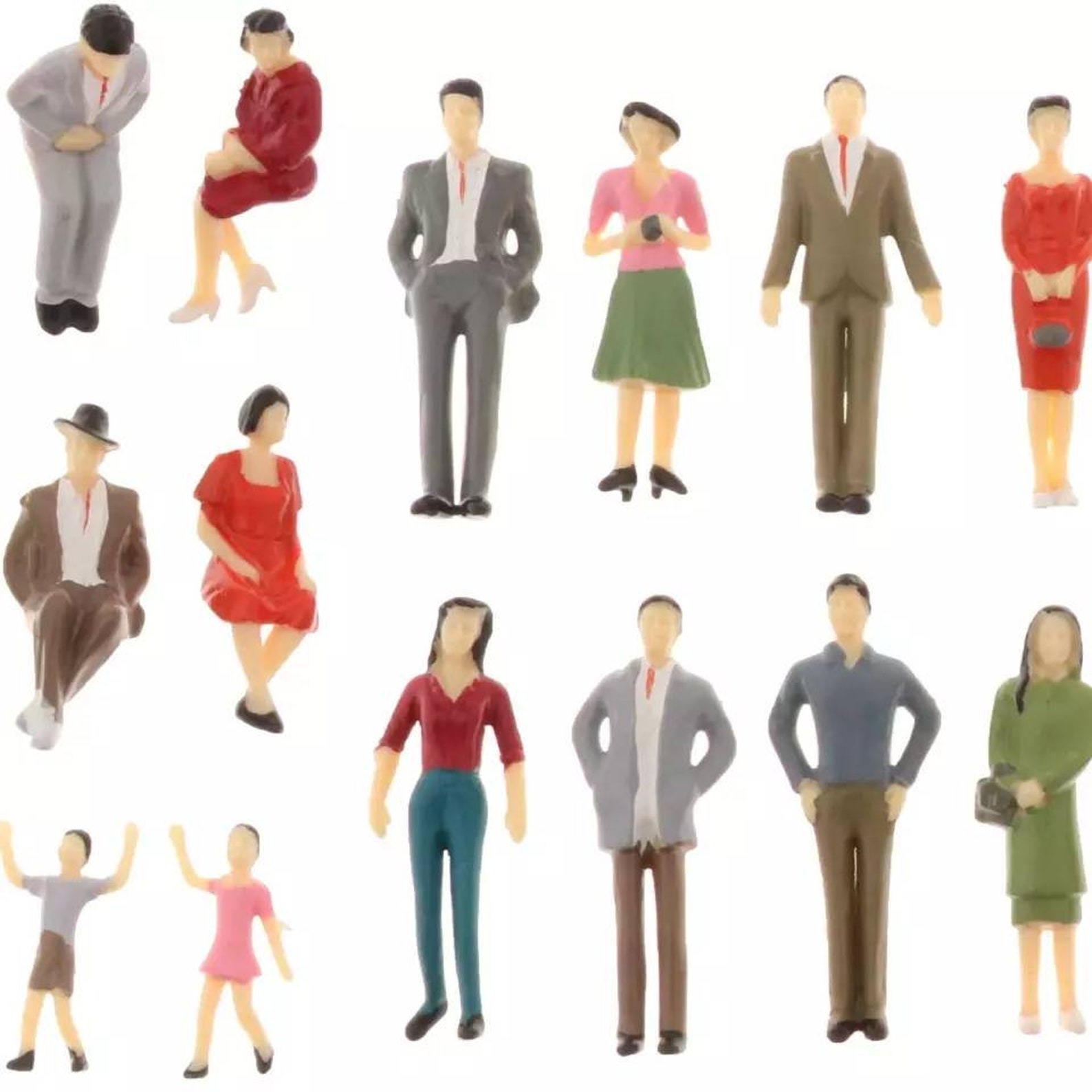 Scale Model Train Figures: Miniature People for Diorama (2-50pcs) - Etsy