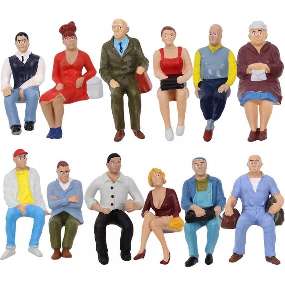 Miniature Figurines 50 Pieces Sitting People Figurines - 1:32 Scale ...