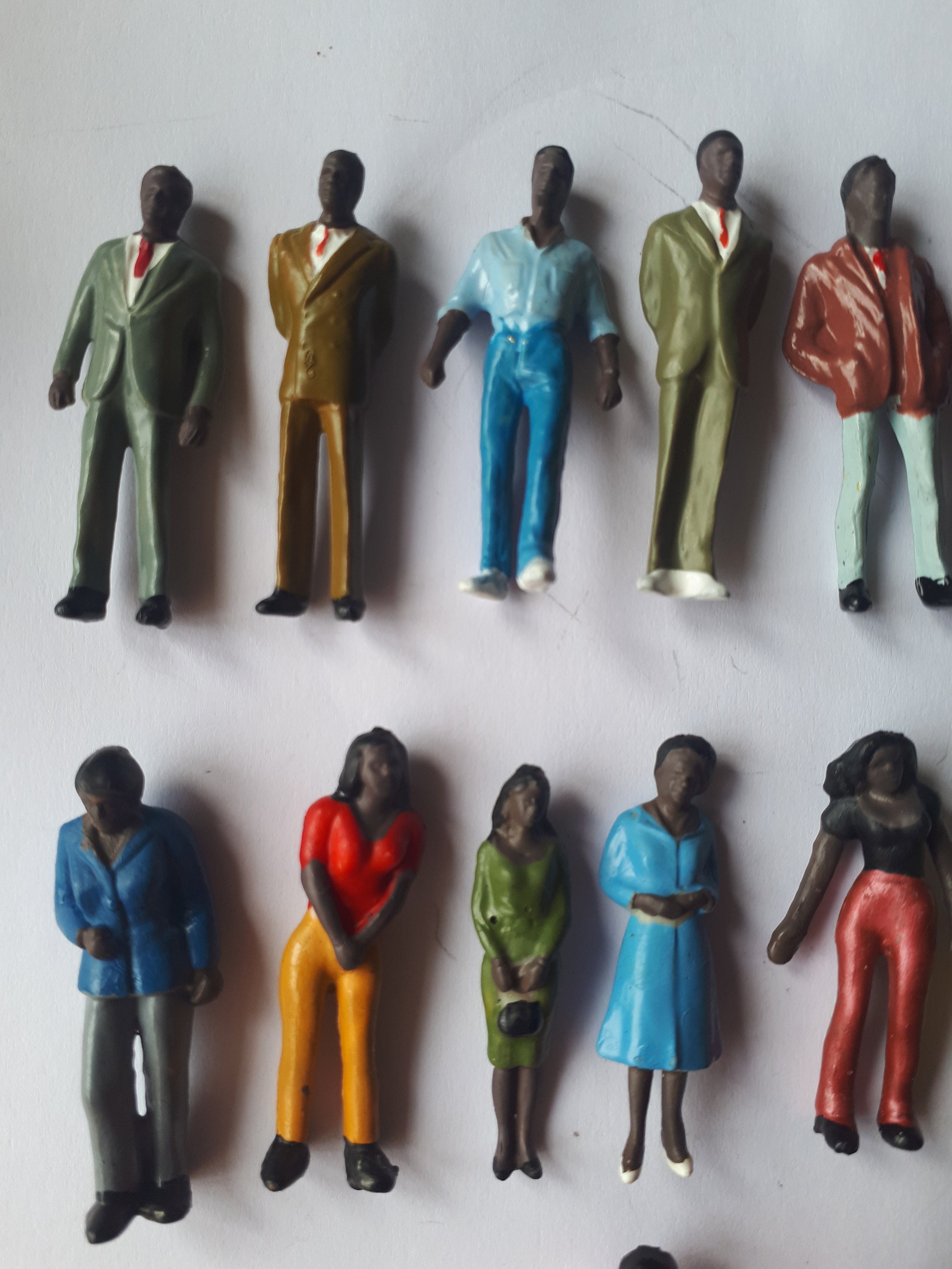 African American Black 2-50pcs 1:48 35mm Figures Mixed Race Miniature ...