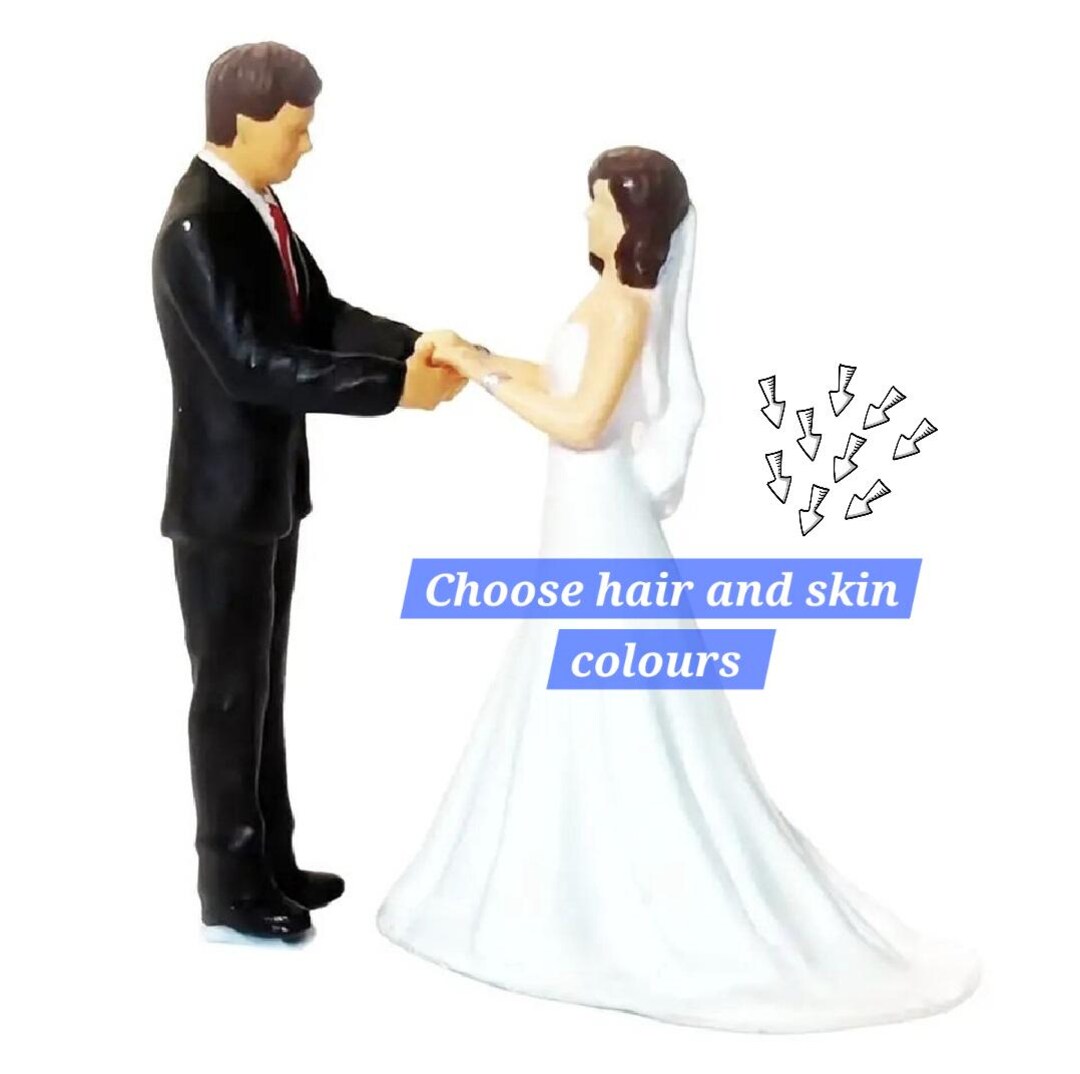 Mini Bride and Groom 1:64 Scale Model S Guage Figurines Wedding Figures ...