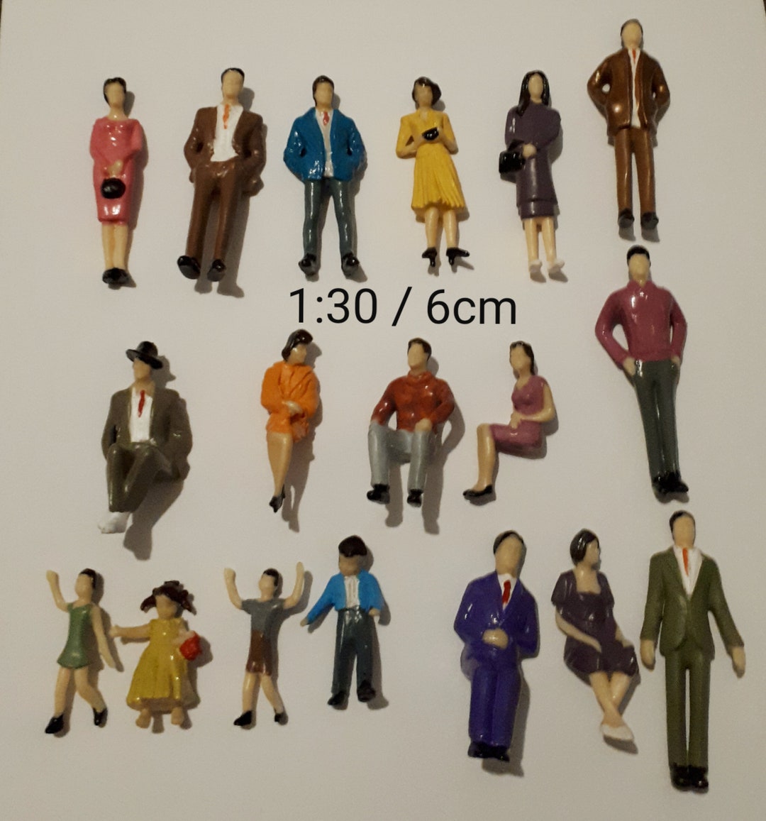 People Miniature Mini 1:30 60mm G Guage Scale 1-50pc Model Figure ...