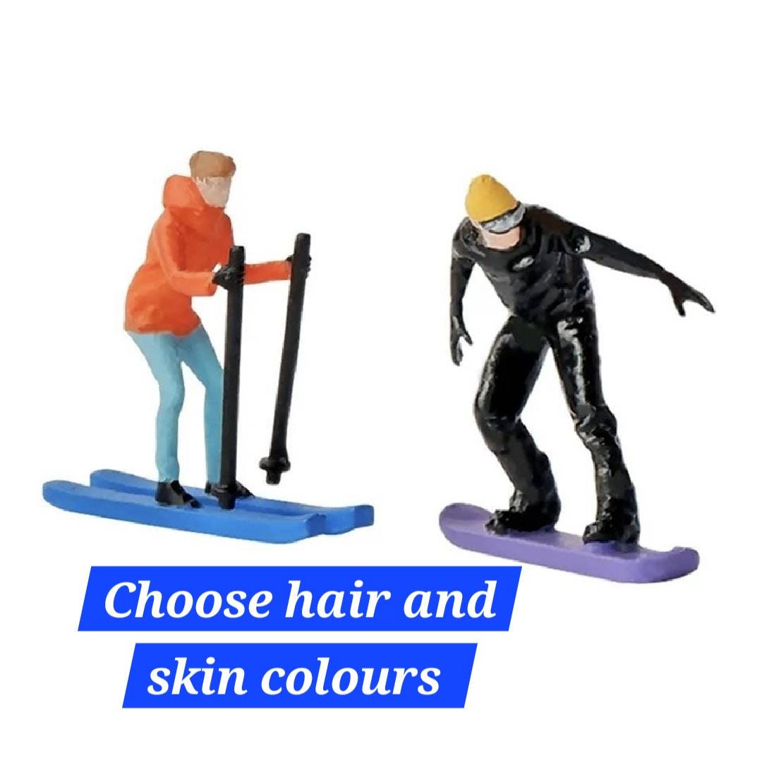 Miniature Skiing Snowboarding 2.8cm 1:64 Mini Snowboard People Figures ...