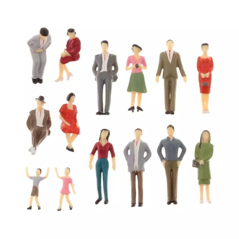 Scale Model Train Figures: Miniature People for Diorama (2-50pcs) - Etsy