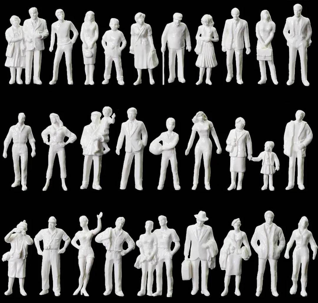 Blank People Miniature 1:43 2-90pcs O Guage Scale Model Unpainted ...