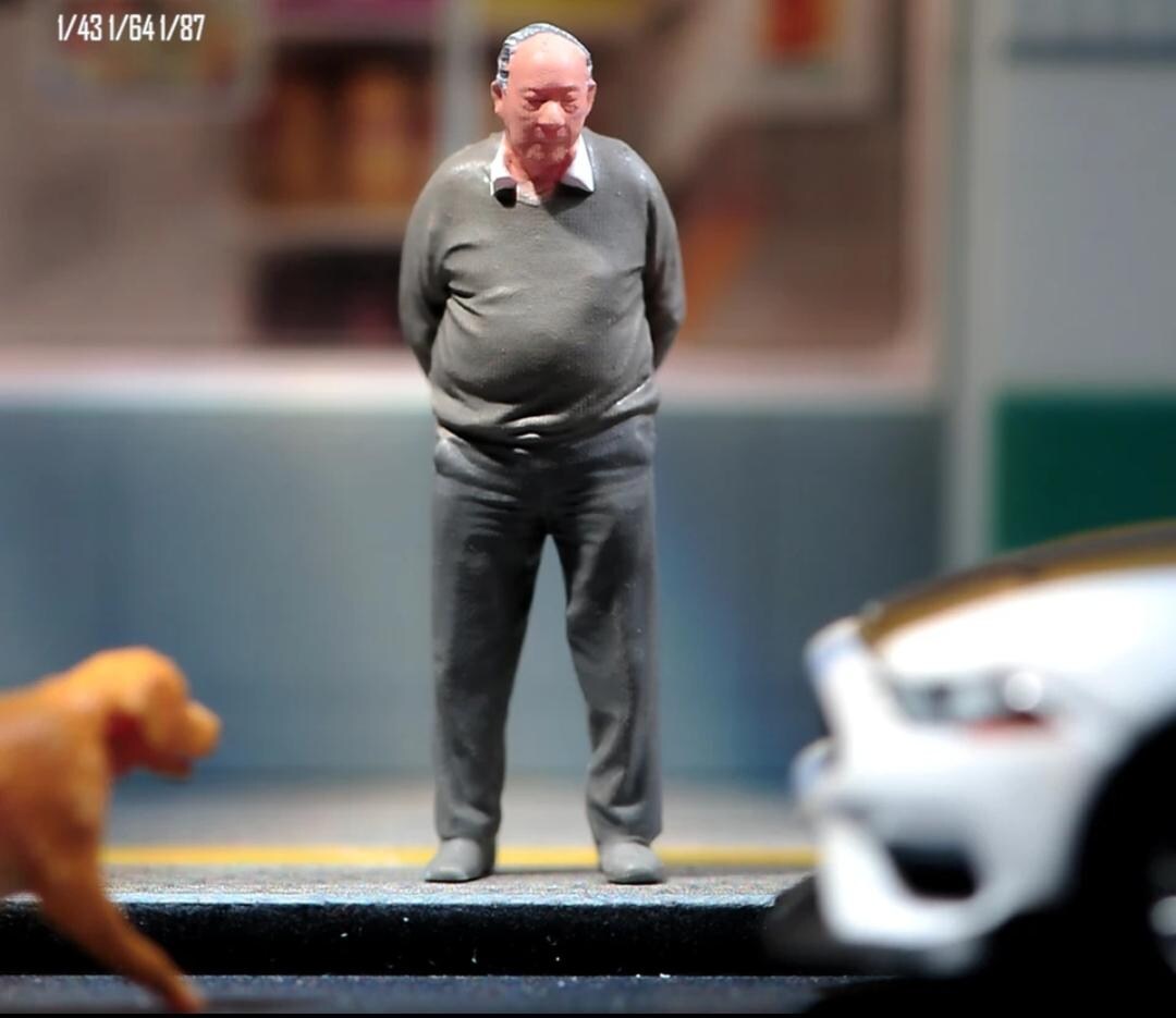Elderly Old Man 1:87/64/43/24 Scale Model Figure PEOPLE Miniature ...