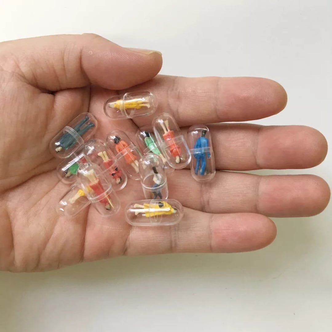 People Miniature Figures 10-60pcs 2cm 1:87 HO Scale Model Pocket Size ...