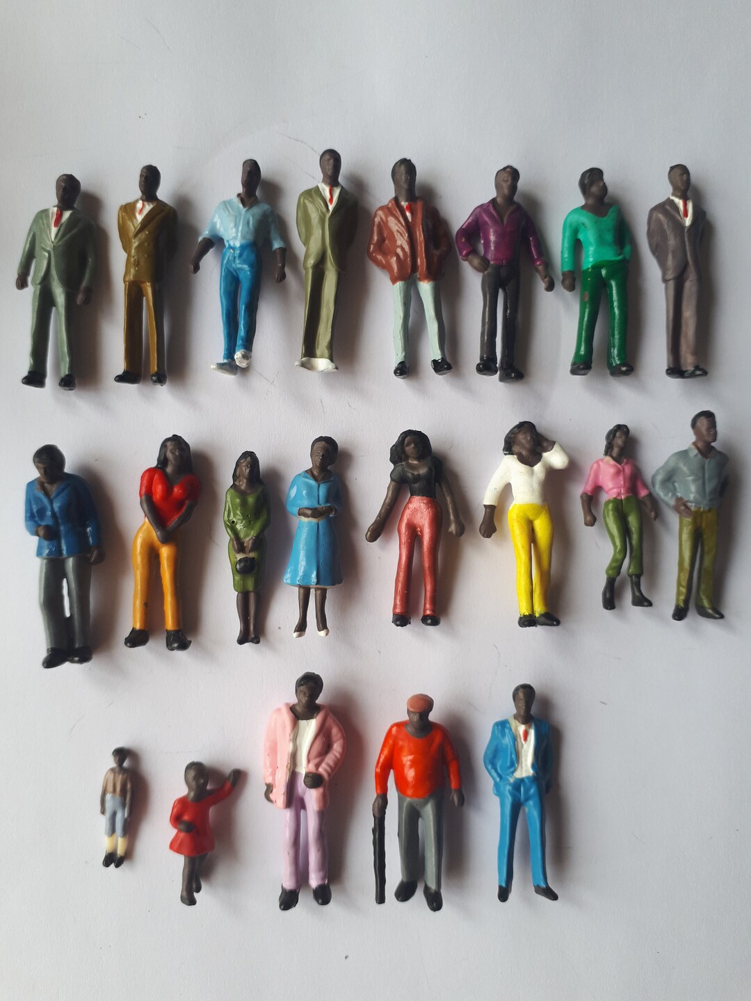 African American Black 2-50pcs 1:48 35mm Figures Mixed Race Miniature ...