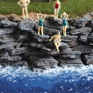 BEACH SWIMMING Miniature 1:50 Scale Little People Holiday Vacation ...