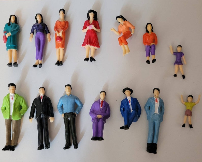 70mm Miniature People Figures 1:25 G Scale - Diorama Model Train ...