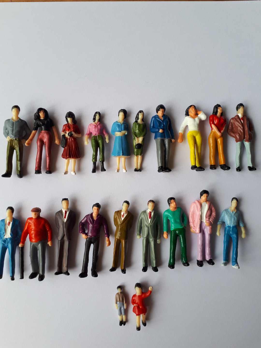 Standing Miniature Figures 35mm 2-50pcs 1:48 O Guage Scale Model People ...