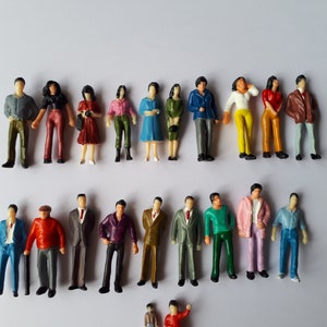 Standing Miniature Figures 35mm 2-50pcs 1:48 O Guage Scale Model People ...