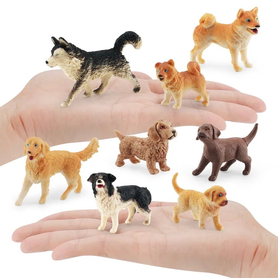 Miniature Dog Figurine Set: Plastic Puppy Sets - Etsy