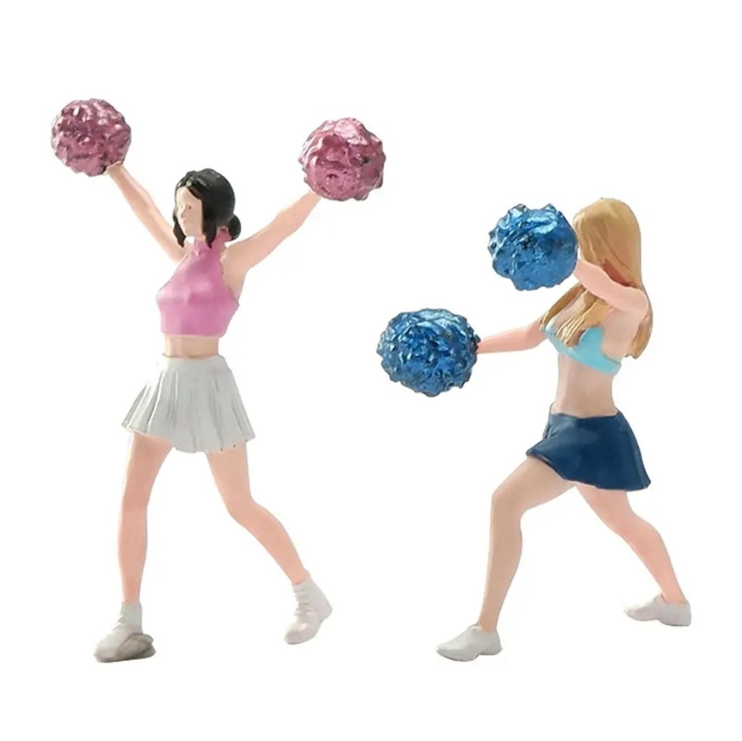 Cheerleader Cheerleading Girl Model Woman 1:64 Scale Model Pompoms Pom ...