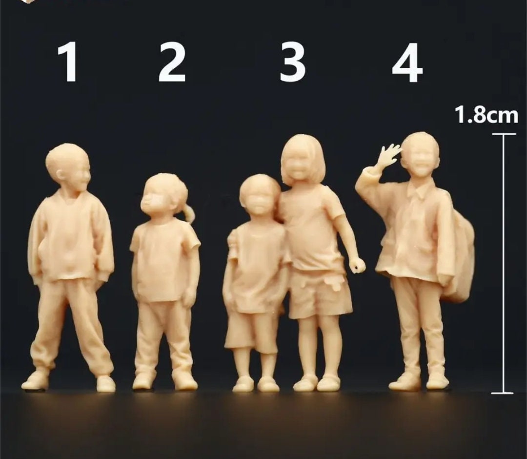 CHILDREN Miniature Scale Model Mini 1:64/50/43 Blank Unpainted Kids ...