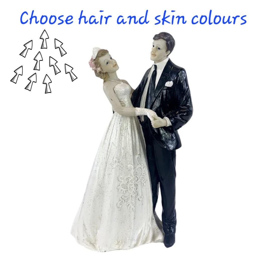 Bride and Groom Cake Topper Miniature Figures Wedding Decoration ...