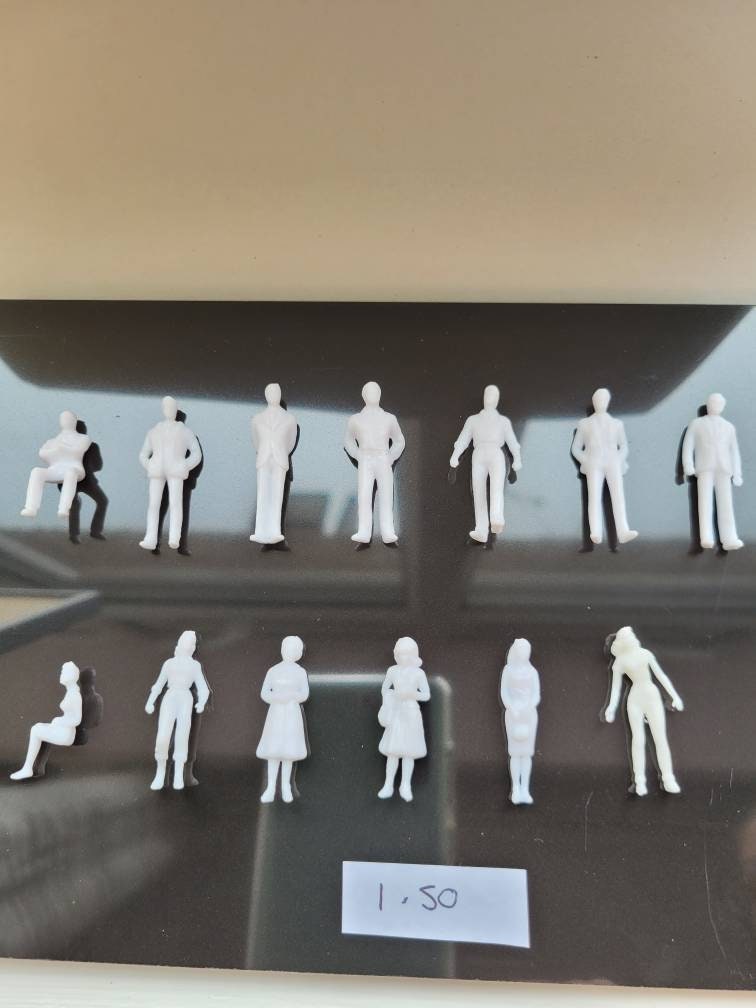 Unpainted Miniature People Figures: DIY Diorama Model (76mm, 36mm, 25mm ...
