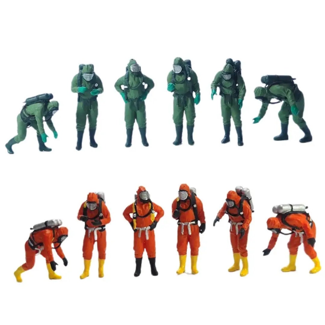 Hazmat Suits FULL BODY 1:64 Miniature People Figurea Scale Model ...