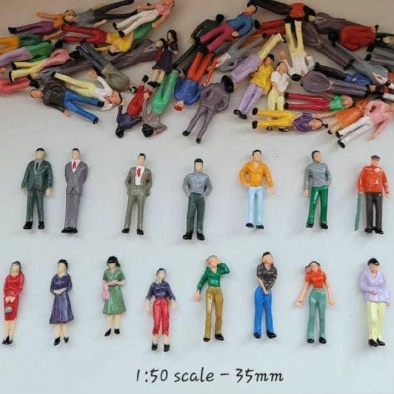 All Standing Miniature People 35mm 2-50pcs 1:50 O Guage Scale Model ...