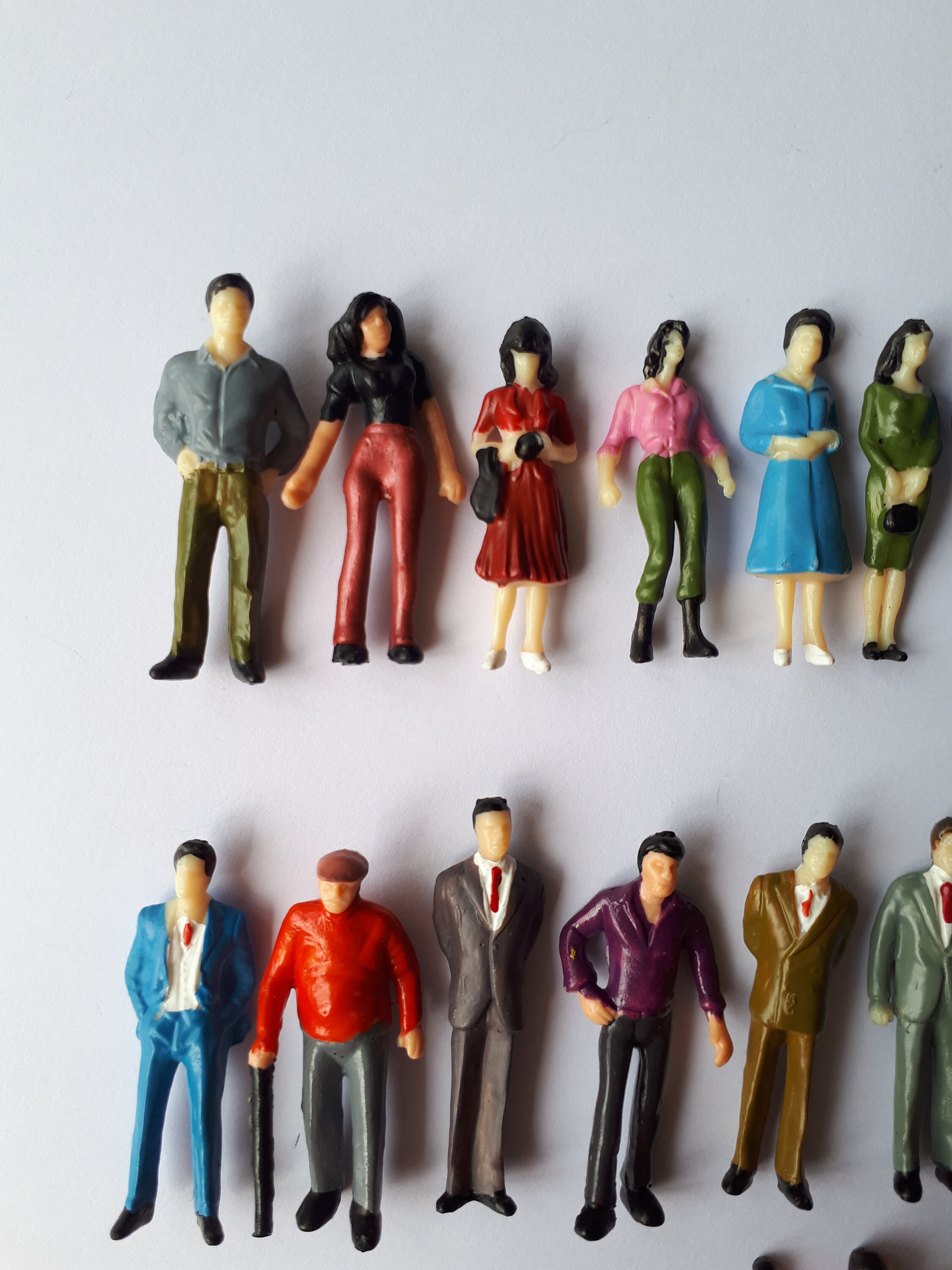 Standing Miniature Figures 35mm 2-50pcs 1:48 O Guage Scale Model People ...