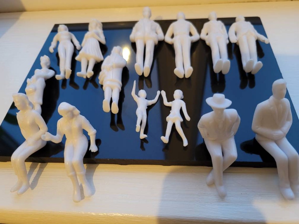 Blank People Miniature 1:25 70mm Scale Model 2-100pc Unpainted Figures ...