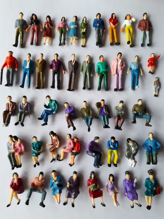 People Miniature Mini 2 50pc 1 48 35mm O Scale Model Figure Diorama Seated Sitting Standing Train Passenger Figurine Small Little City Scene Etsy Canada