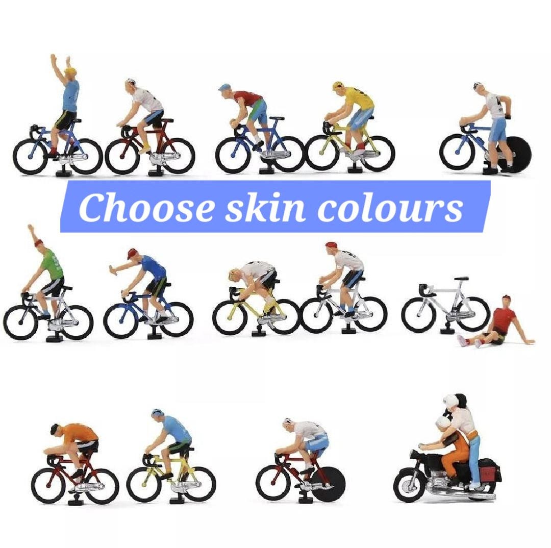 Cycling Cyclist BICYCLE 1:87 Miniature Racing Road Sport People Bike ...