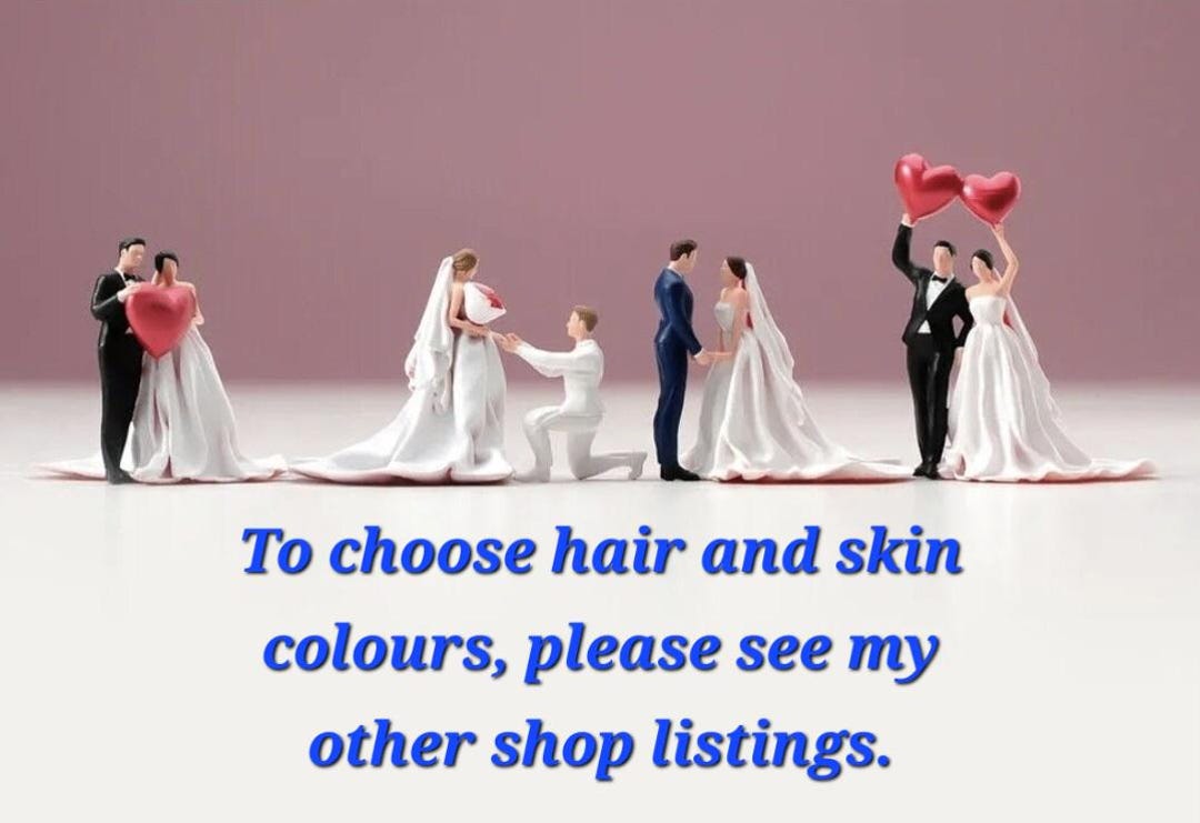 MINI Bride and Groom 1:87/64/43/24 Scale Model MINIATURE Figures ...