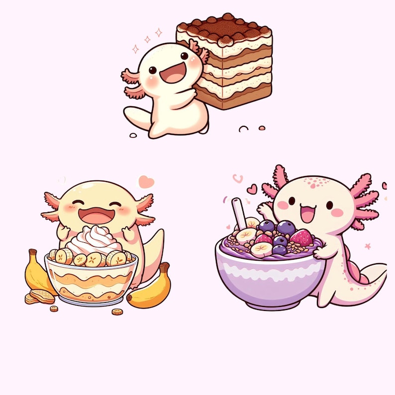 Axolotl Kawaii Png Designs Bundle Axolotl Cute Png Designs Bundle ...