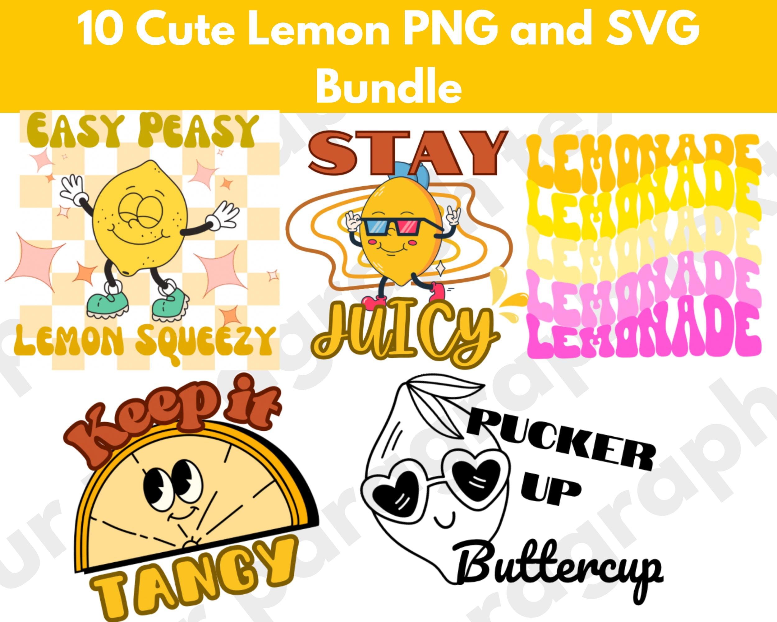 Lemon Svg Bundle Retro Lemon Quotes Cute for Shirt Clipart Bundle Funny ...