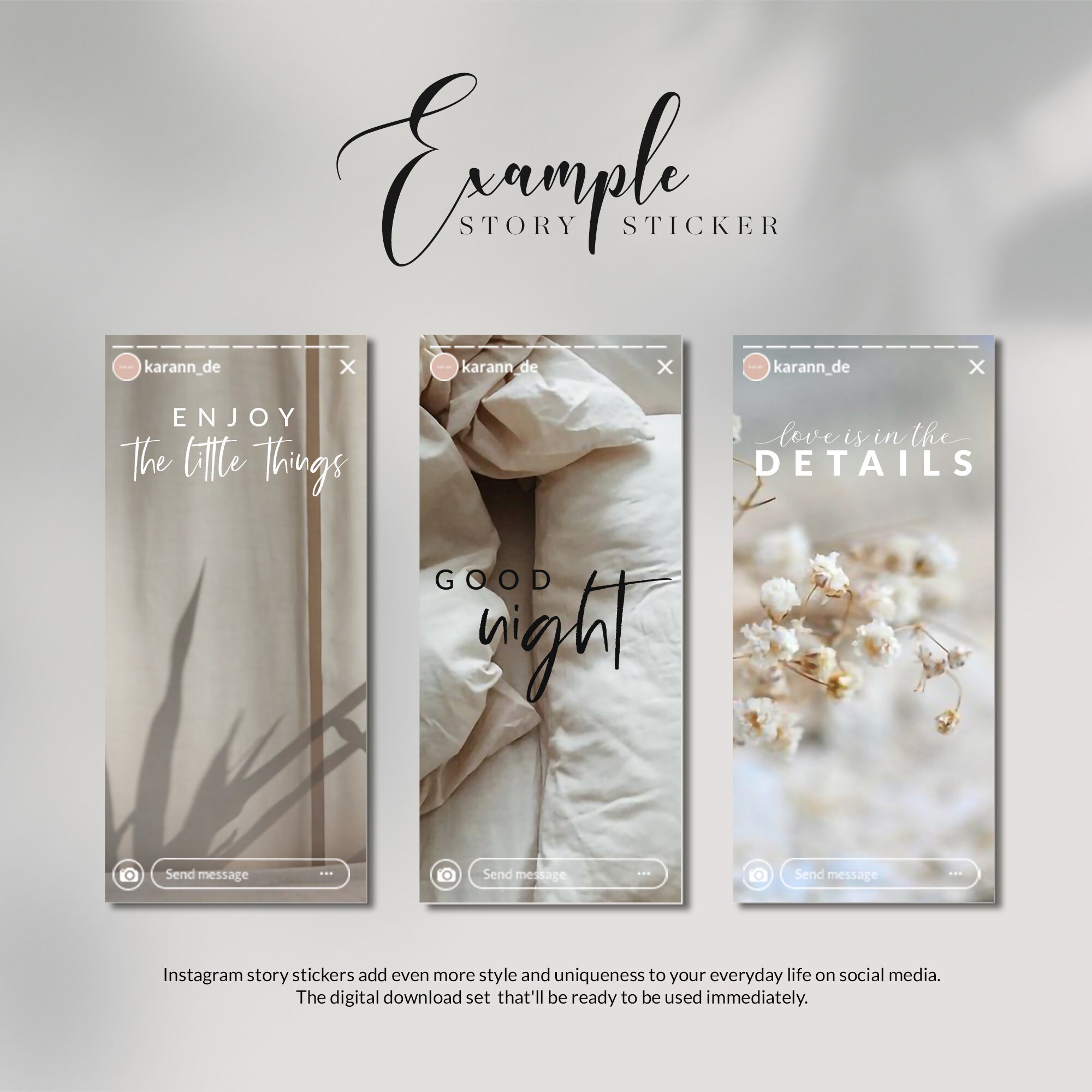 100 Instagram Story Sticker DAILY Collection White & Black English ...