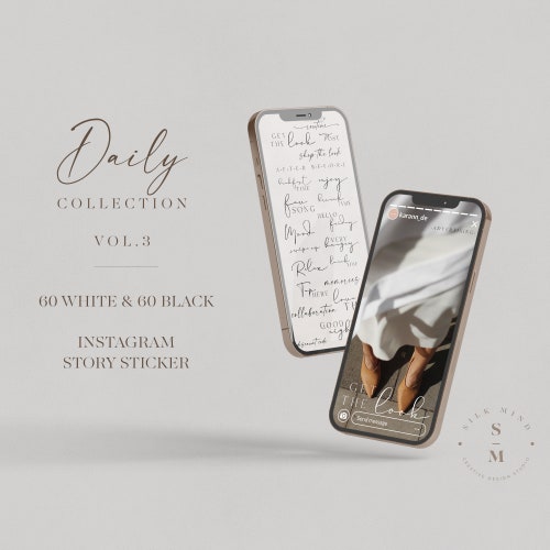 60 Instagram Story Sticker DAILY Collection Vol.2 White & - Etsy