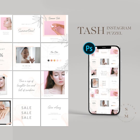 TASH Instagram Puzzle Grid Template PSD Photoshop Files - Etsy