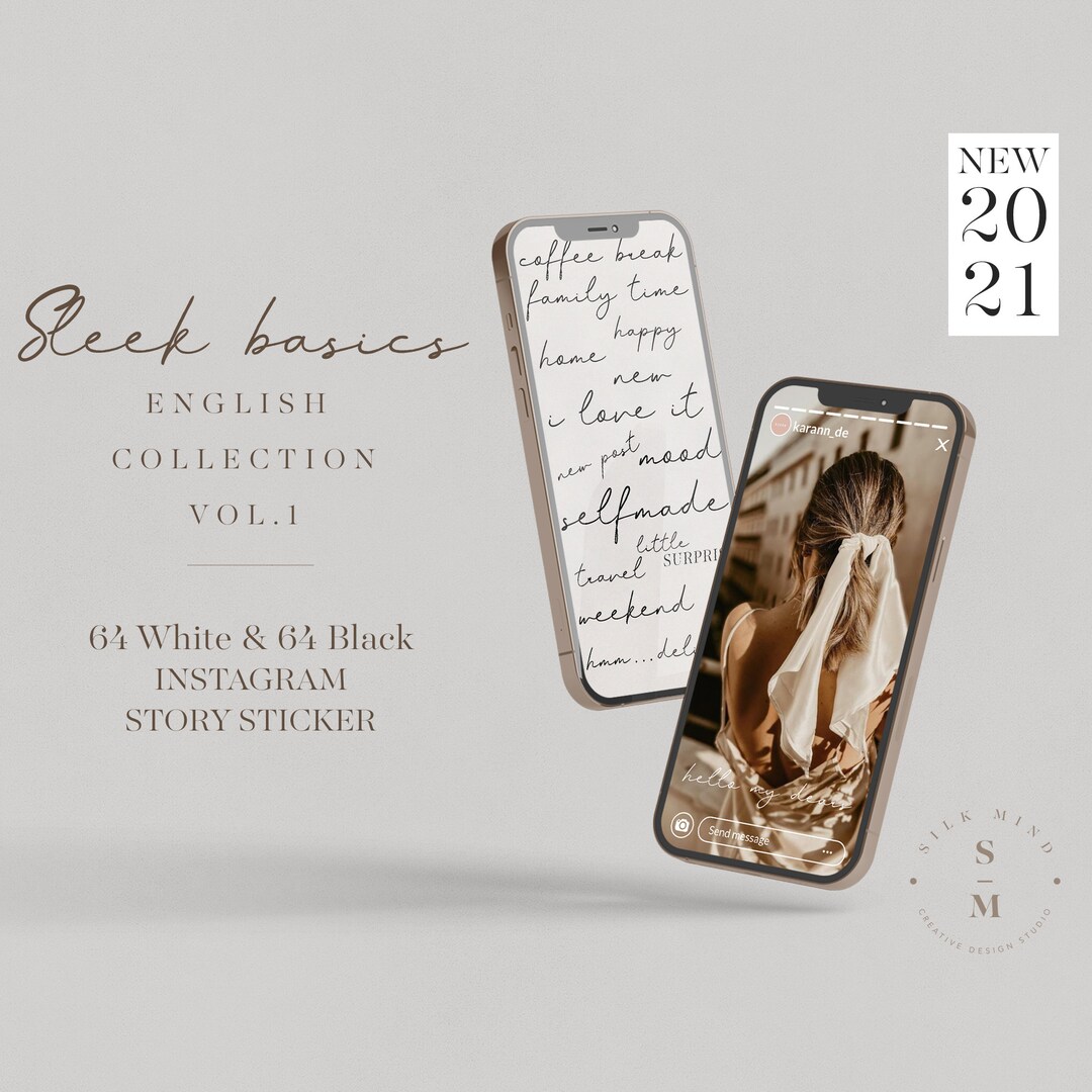 NEW 2021 128 Instagram Story Sticker Sleek Basics Collection Vol.1 ...
