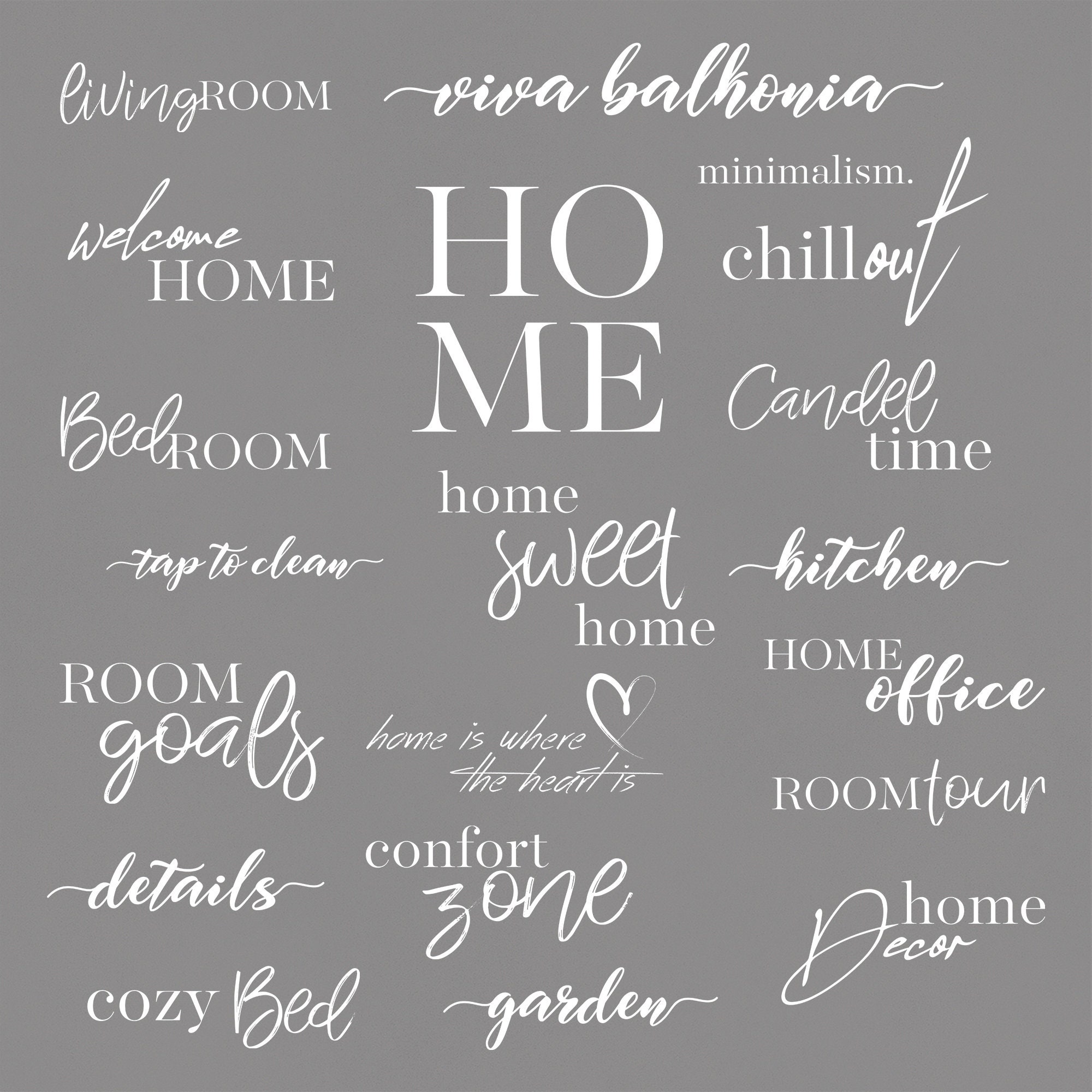 40 Instagram Story Sticker HOME Collection White & Black English ...