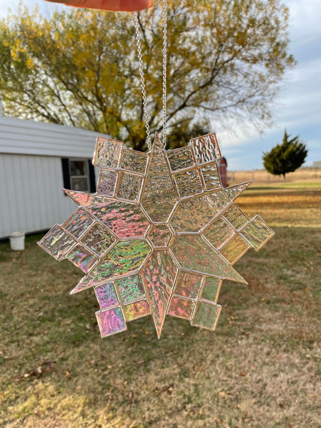 Stained Glass Snow Flake - Etsy