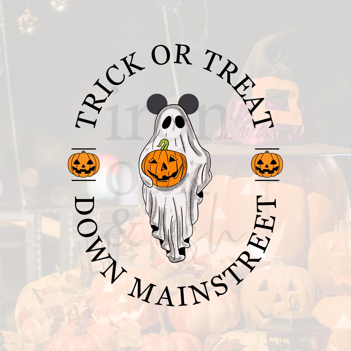 Trick or Treat Down Mainstreet PNG Spooky Mouse Halloween - Etsy
