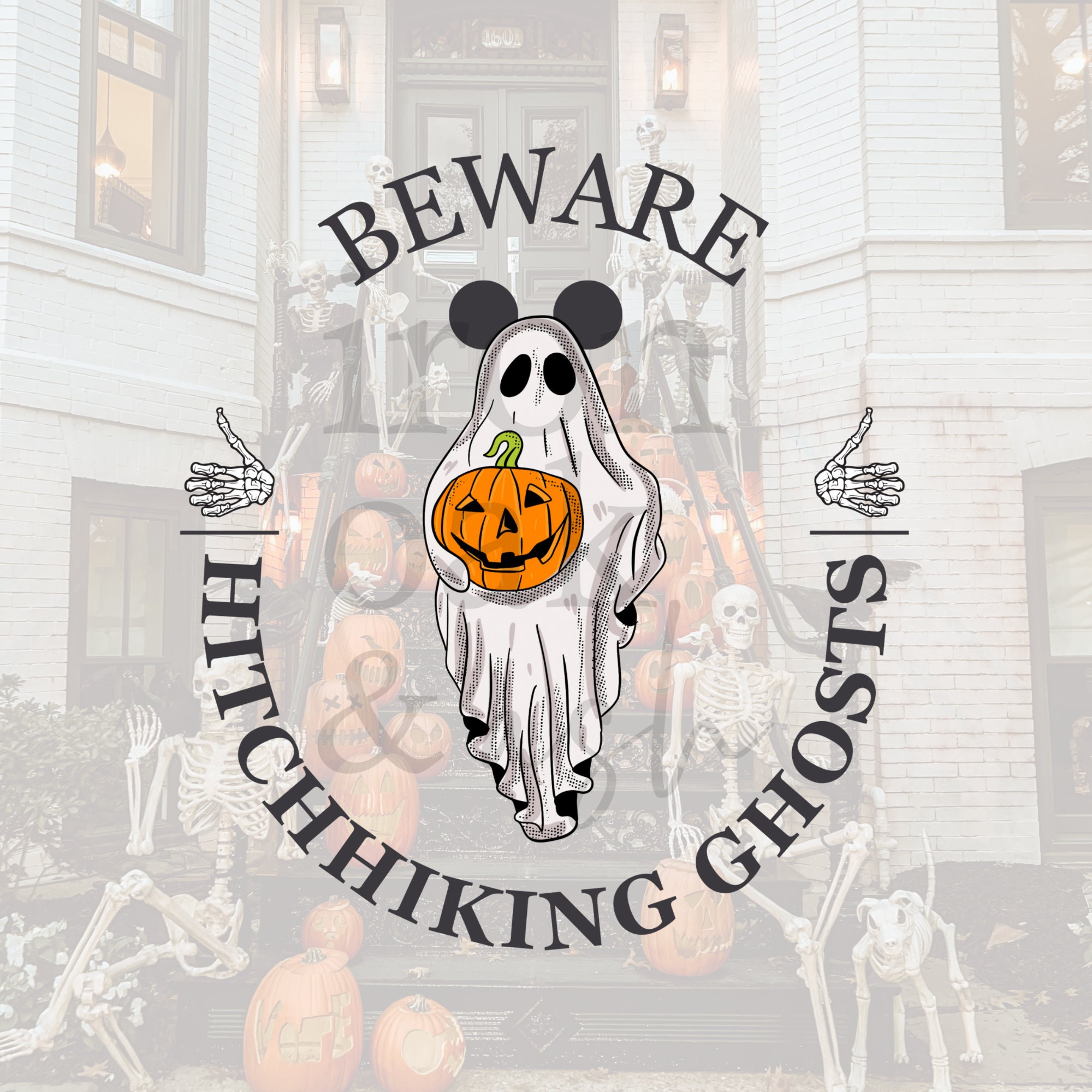 Beware Hitchhiking Ghosts PNG, Spooky Mouse Halloween Tshirt Design ...
